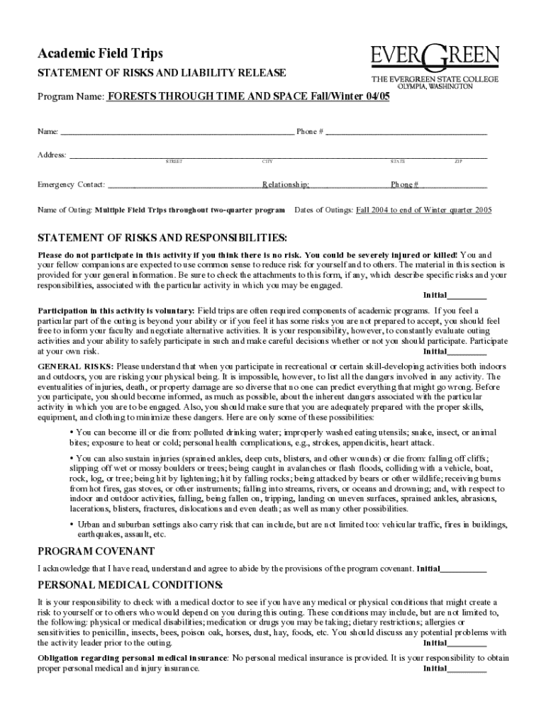 Fillable Online archives evergreen field trip/excursion request form ...