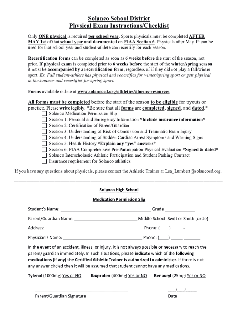 Fillable Online sdhsaa preparticipation physical exam form Fax Email ...