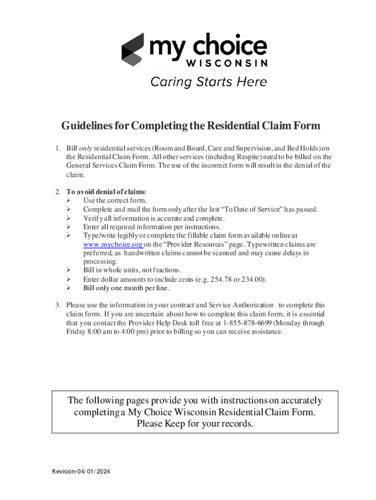 Fillable Online State-Funded Residential Supports (I/DD & TBI) Fax ...