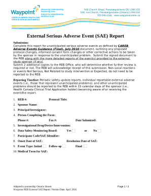 Complete this report for unanticipated serious adverse events as ...