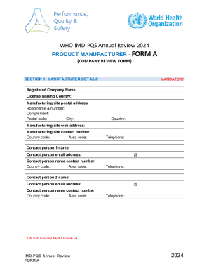 Fillable Online PRODUCT MANUFACTURER - FORM Fax Email Print - pdfFiller