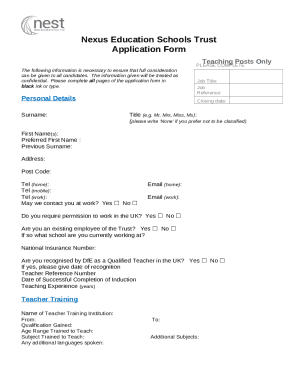 Nexus Educational Schools Trust Doc Template | pdfFiller