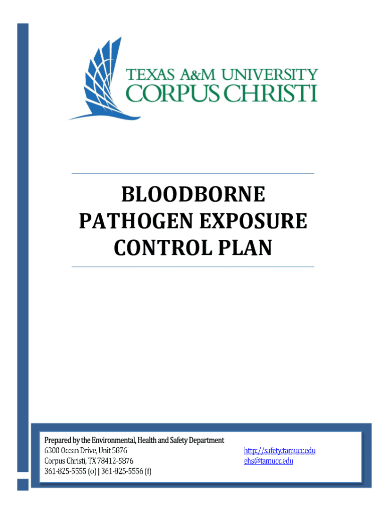 Fillable Online UTRGV Bloodborne Pathogen Exposure Control Plan; Fax ...