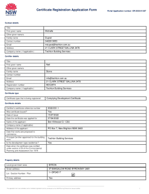 Fillable Online Certificate Registration Application Form Fax Email ...