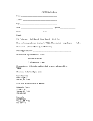 Fillable Online CRDTS Site Fee Form - WCJC Fax Email Print - pdfFiller