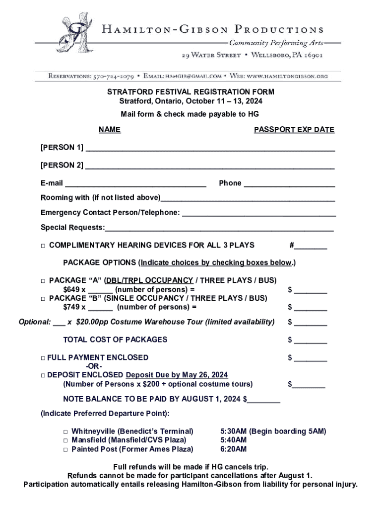 Fillable Online 13, 2024 Mail form & check made payable to HG NAME Fax Email Print - pdfFiller