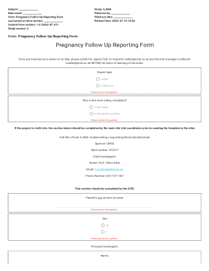 Fillable Online F06-301-S01 CCR Pregnancy Report and Follow Up Form ...