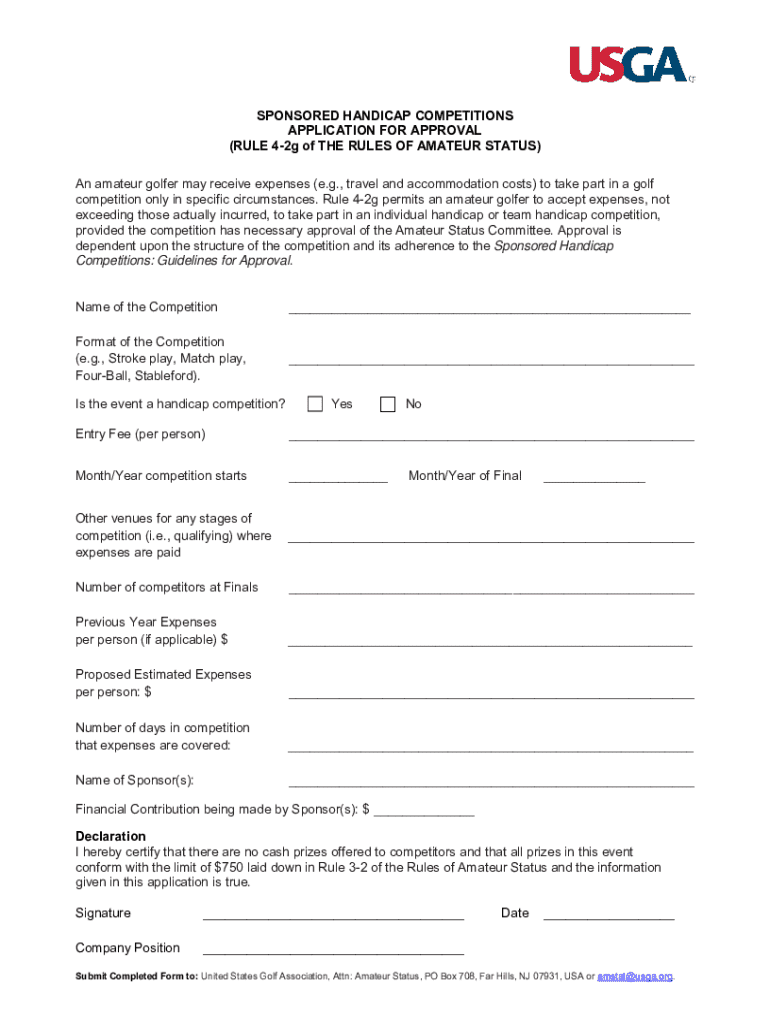 Fillable Online Application-for-Approval-Sponsored-handicap-Competition ... Fax Email Print ...