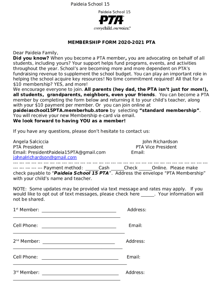 PTA Ination / Why Should You Join The PTA Doc Template | pdfFiller