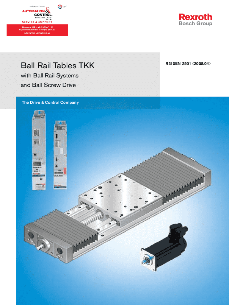 Fillable Online Rexroth Ball rail tables with ball screw drive TKK-325 ...