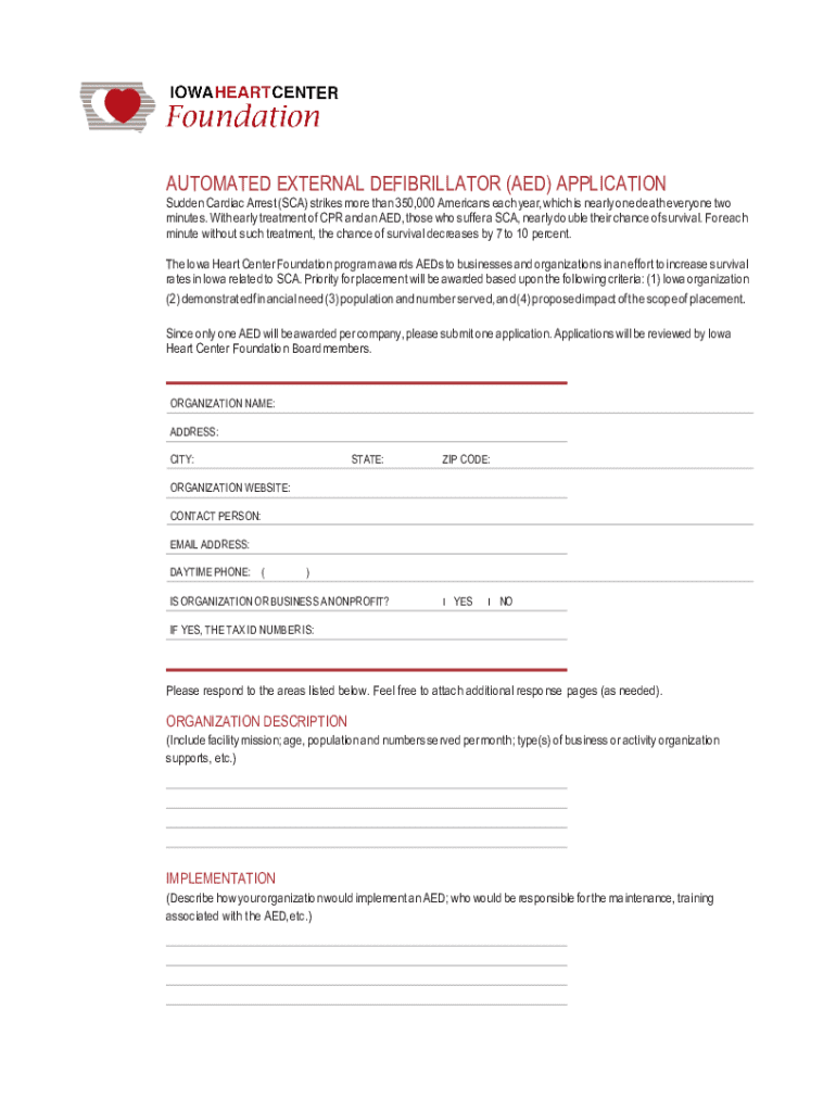Fillable Online Sudden Cardiac Arrest and Automated External ...