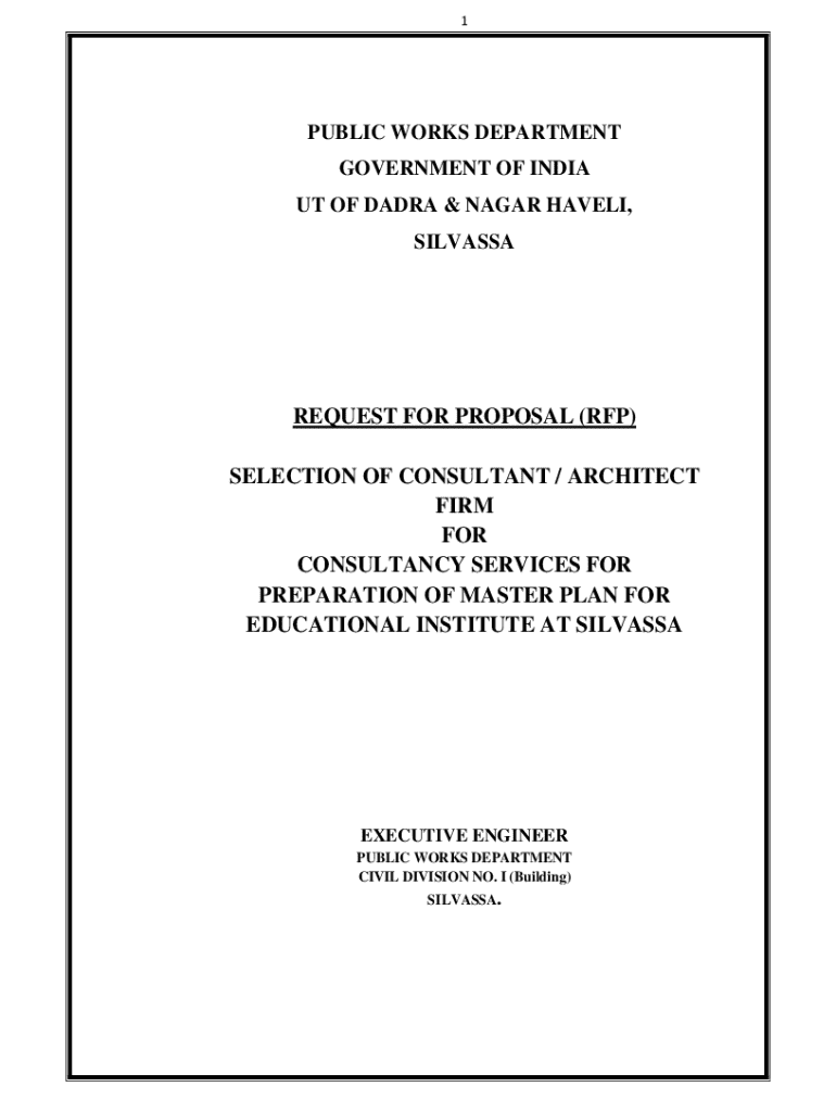 Fillable Online request for proposal (rfp) selection of consultant ...