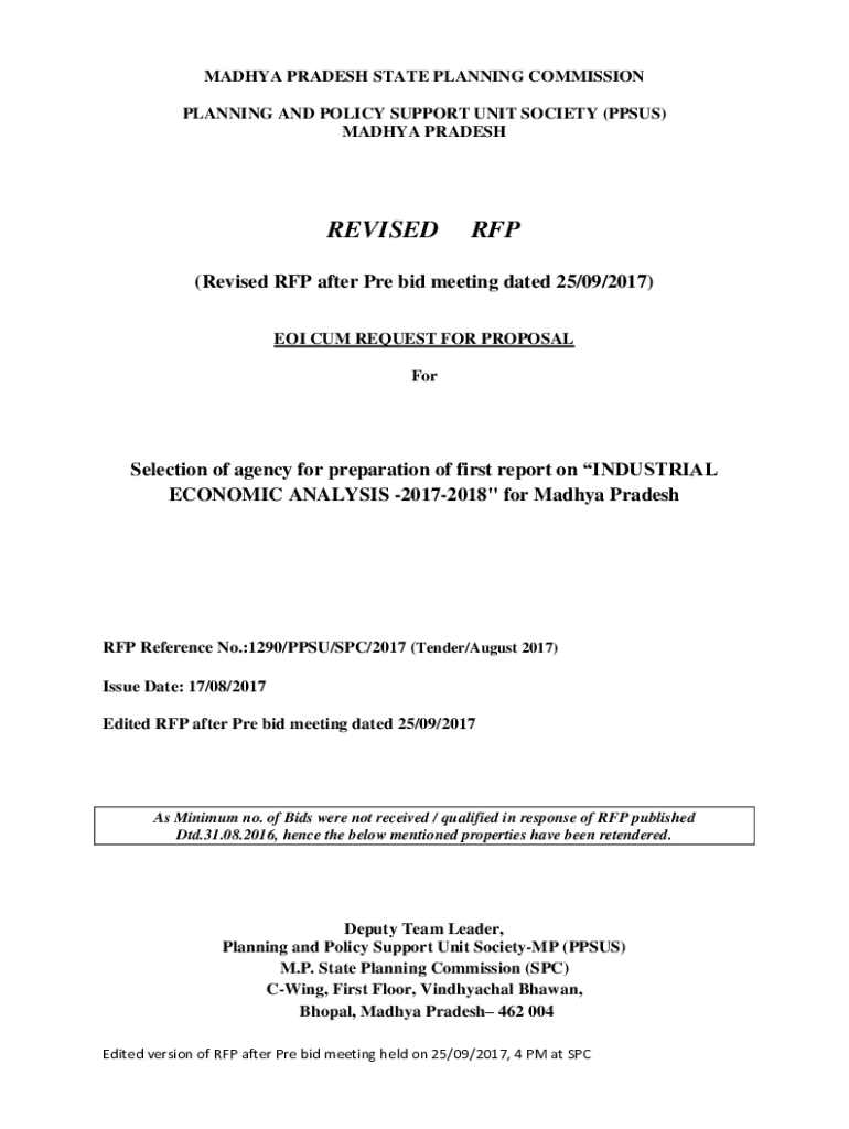Fillable Online mpplanningcommission gov 1 CORRIGENDUM Request for Proposal for Selection of ...