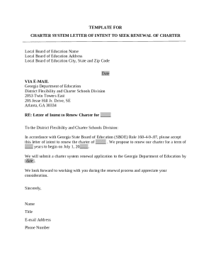 Charter School Renewal Cover Sheet Doc Template | pdfFiller
