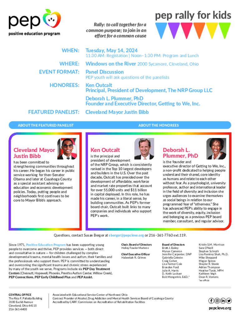 Fillable Online PEP is pleased to announce... - Positive Education Program Fax Email Print ...