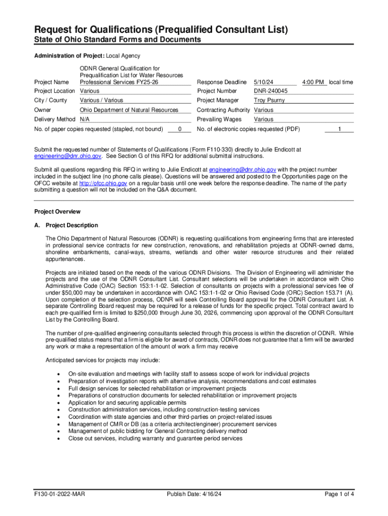 Fillable Online Bid PostingsRequest for Statement of Qualifications ...