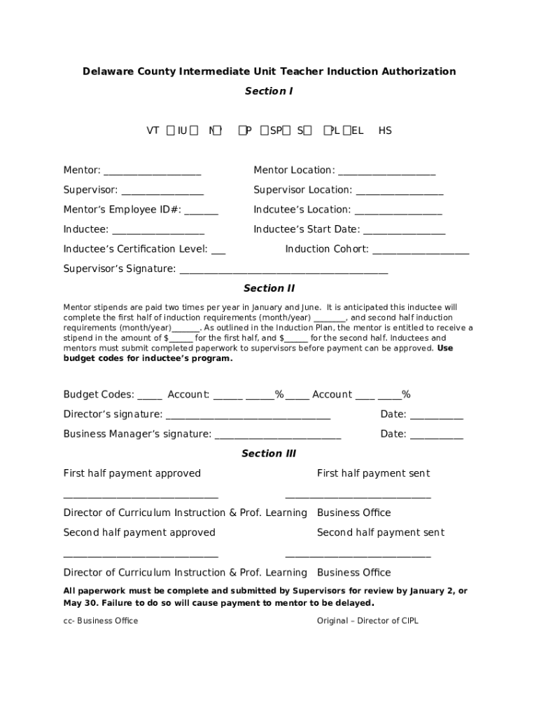 DCIU Induction Program Overview for New Employees Doc Template | pdfFiller