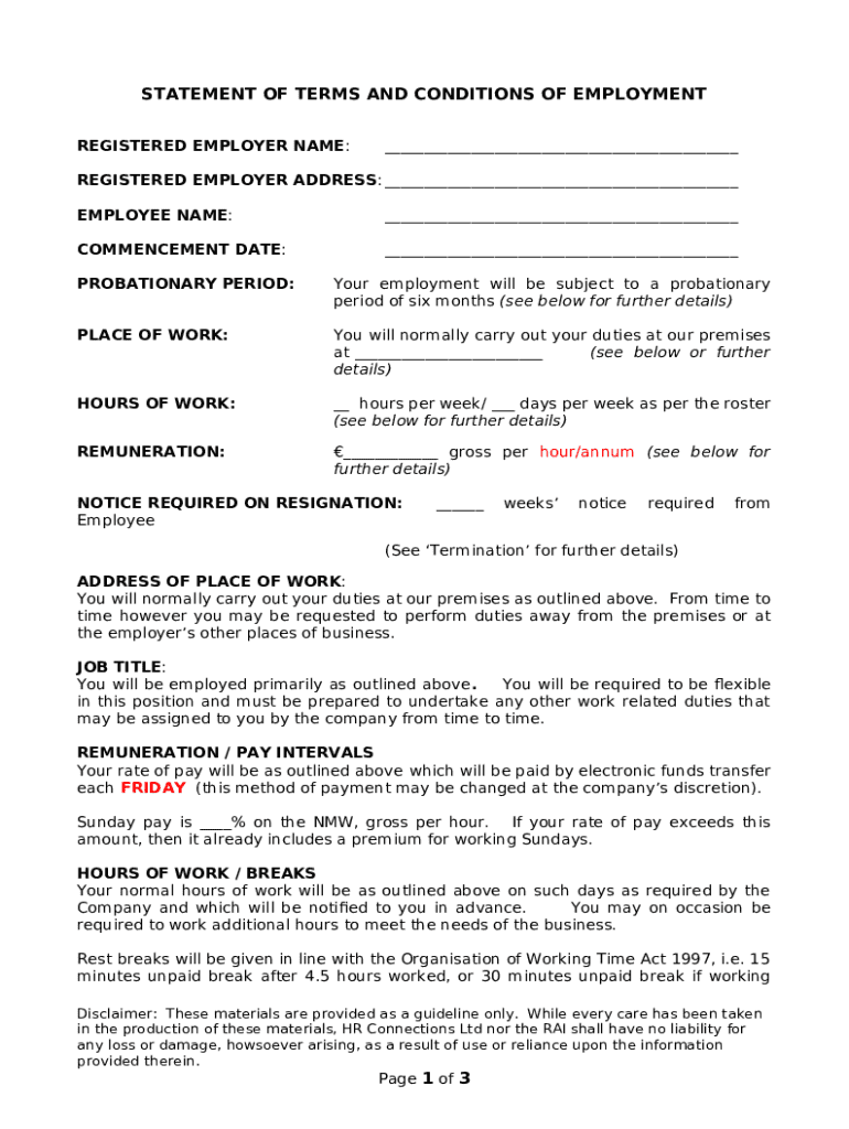 sample-statements-of-terms-of-employment. ... Doc Template | pdfFiller