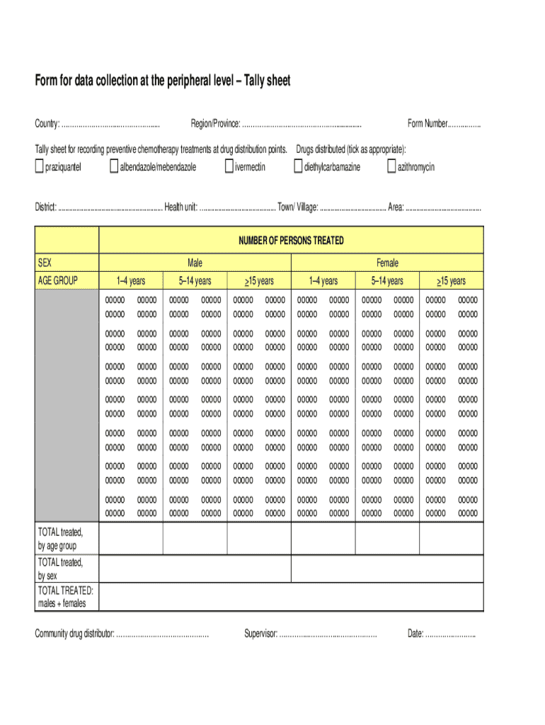 Fillable Online apps who Form for data collection at the peripheral ...