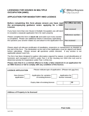 Houses in multiple occupation HMO - City of London Doc Template | pdfFiller