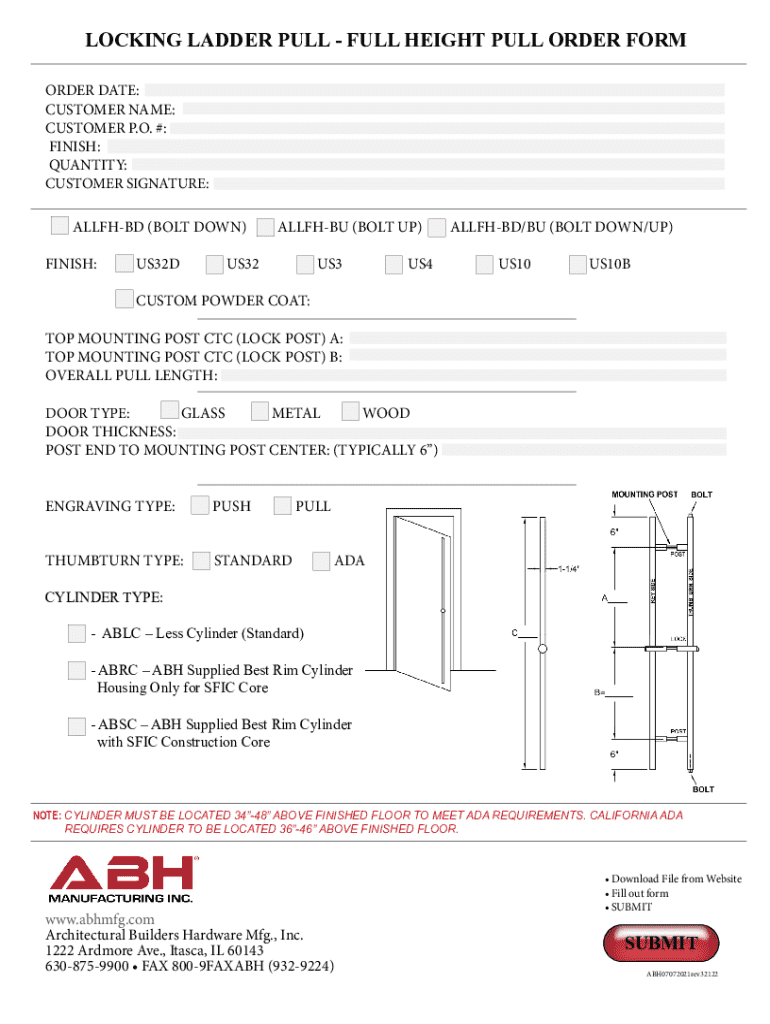 Fillable Online Locking-Ladder-Full-Height-Pull-Order-Forms. ... Fax ...