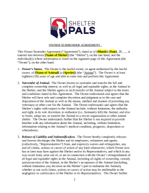 This Owner Surrender Agreement (Agreement), dated as of Month Date, 20 ...