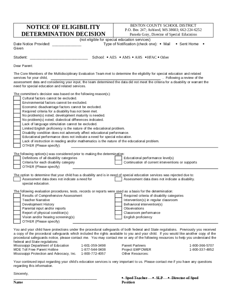 NOTICE OF ELIGIBILITY - Connect Suite Doc Template | pdfFiller