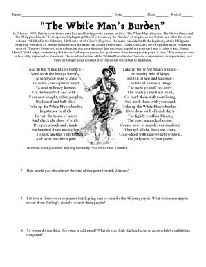 Fillable Online The White Man's Burden: The United States & ... Fax ...