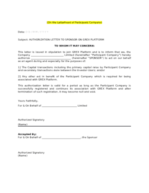 Third Party Representative Authorization Doc Template | pdfFiller