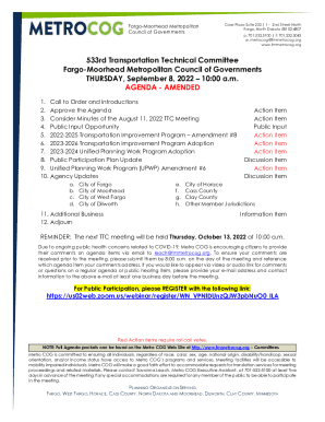 Fillable Online Metro COG Fax Email Print - pdfFiller