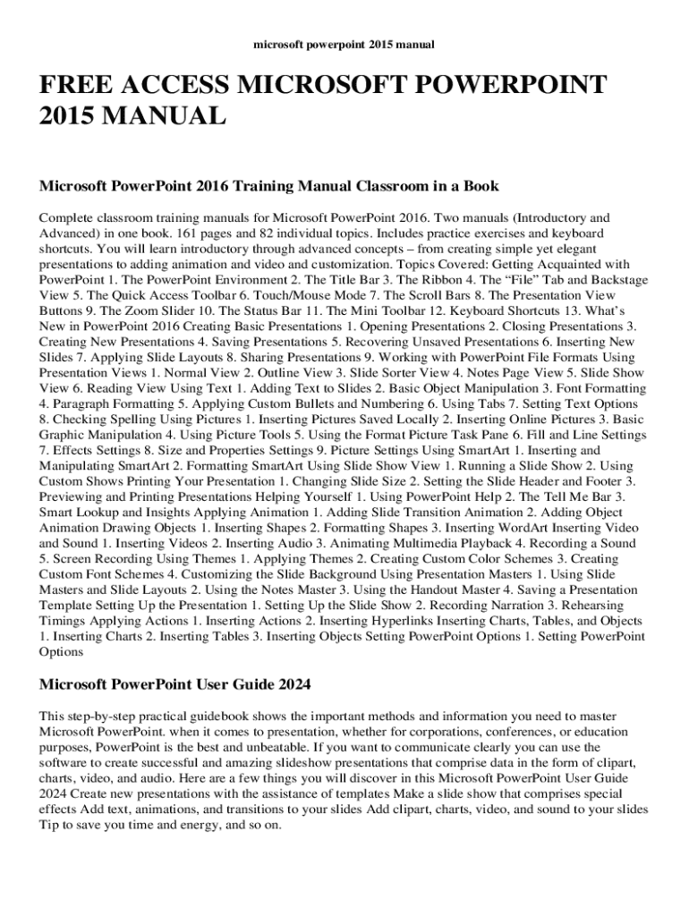 Fillable Online PowerPoint for Windows training Fax Email Print - pdfFiller