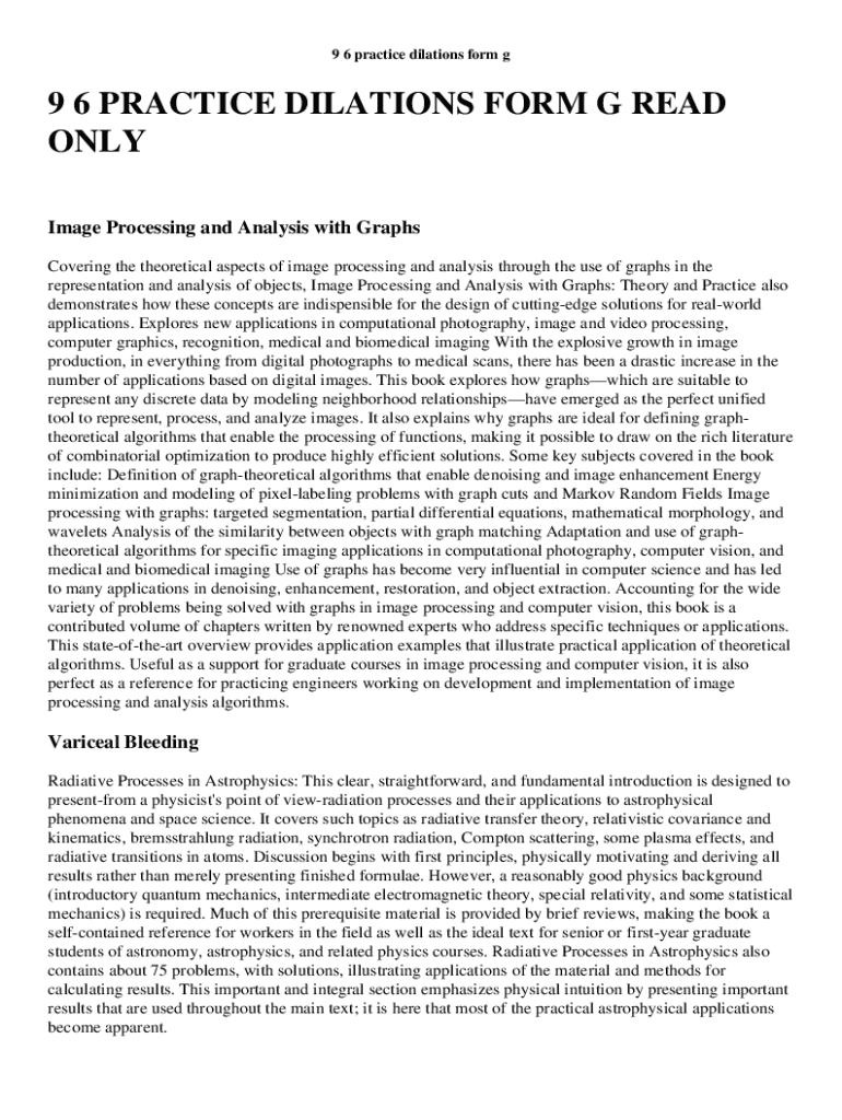 Fillable Online 9 6 practice dilations form g. 9 6 practice dilations ...
