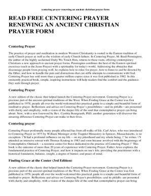 Fillable Online centering prayer renewing an ancient christian prayer ...