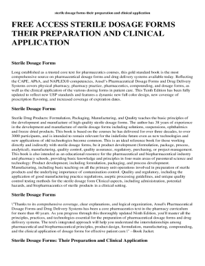 Fillable Online sterile dosage forms their preparation and clinical ...
