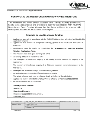 Non-PIVOTAL DG 2021/22 Application Doc Template | pdfFiller