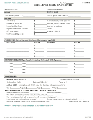 Fillable Online house cleaning / janitorial income & expense worksheet ...