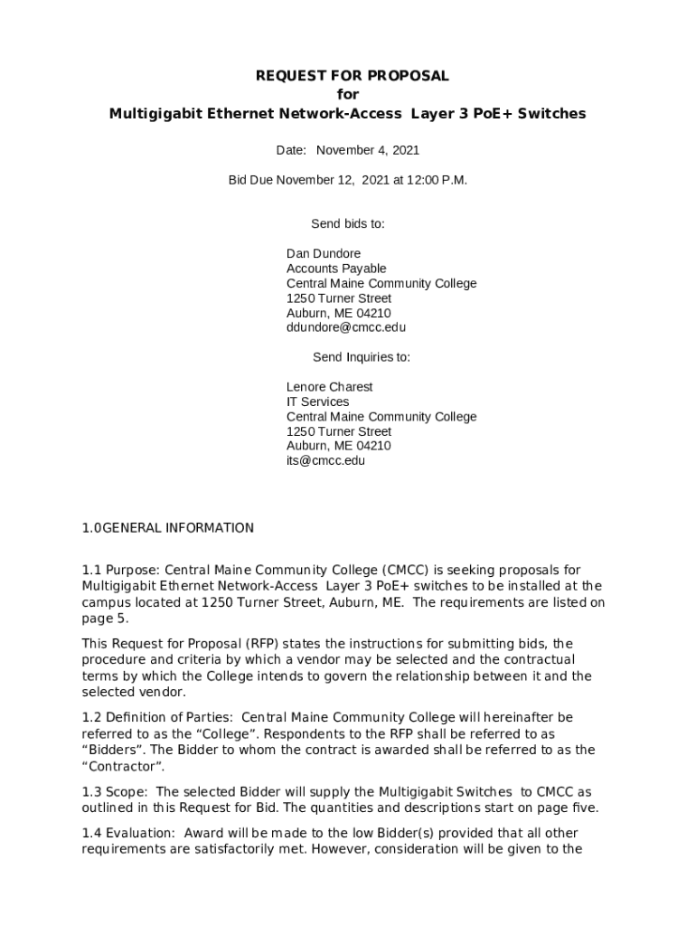 RFP Schedule Date Doc Template | pdfFiller