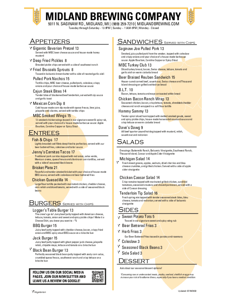 Fillable Online Midland Brewing Company - All You Need to Know ... Fax ...