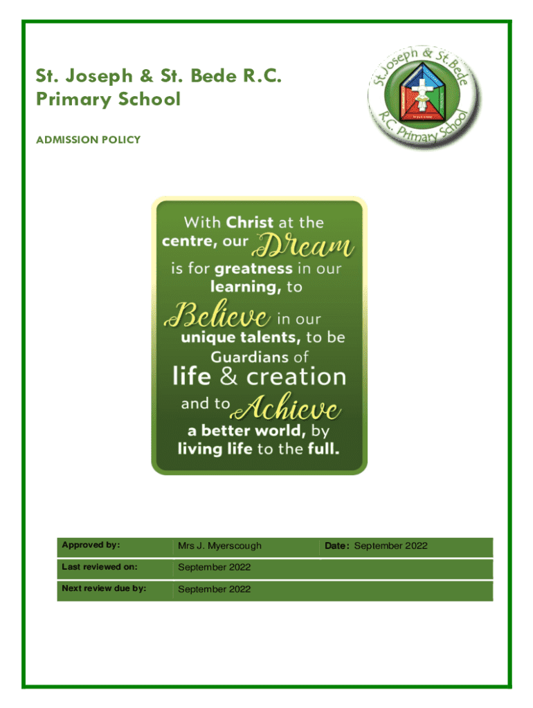 Fillable Online St. Joseph & St. Bede R.C. Primary School, Bury. Fax Email Print - pdfFiller