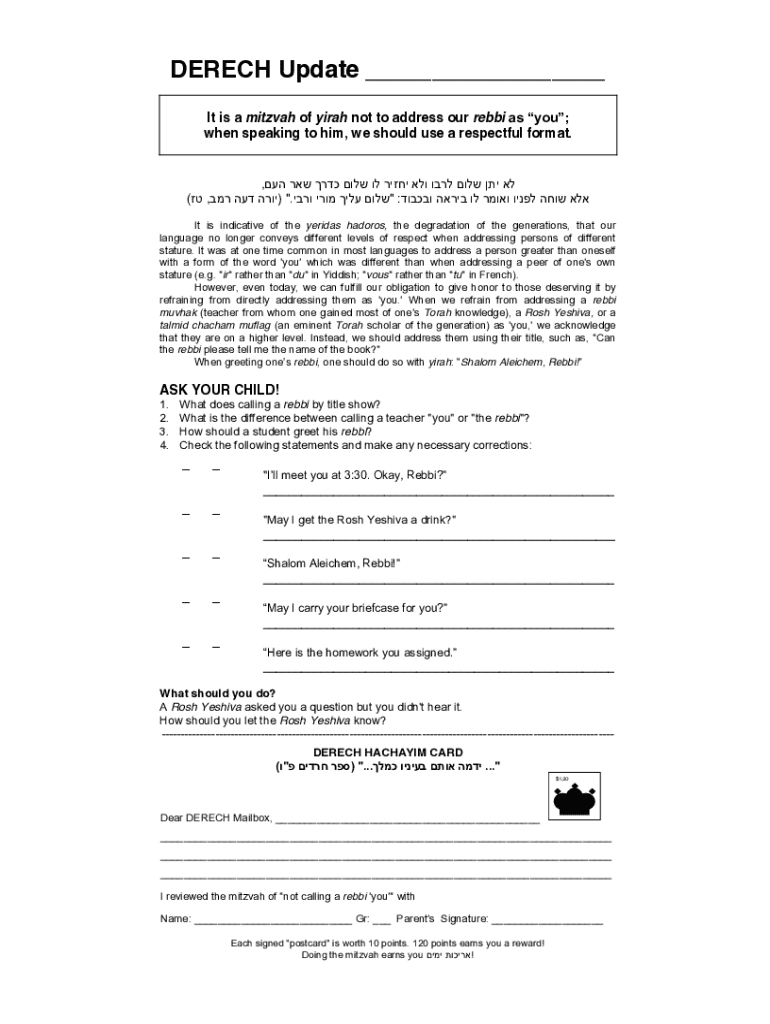 Fillable Online What is the proper way to address a Rabbi? Fax Email ...