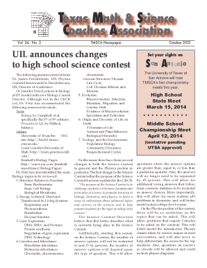 Fillable Online Introduction to the UIL Science Contest Fax Email Print ...