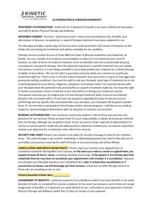 Fillable Online Authorization and Acknowledgment Form Fax Email Print - pdfFiller