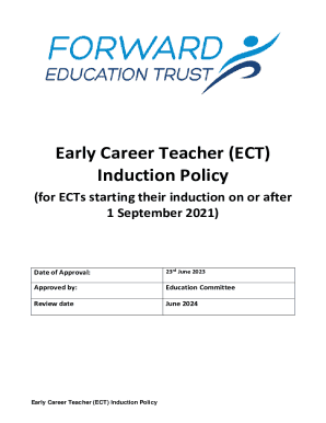 Fillable Online Early Career Teacher Induction Policy (ECT) Fax Email ...