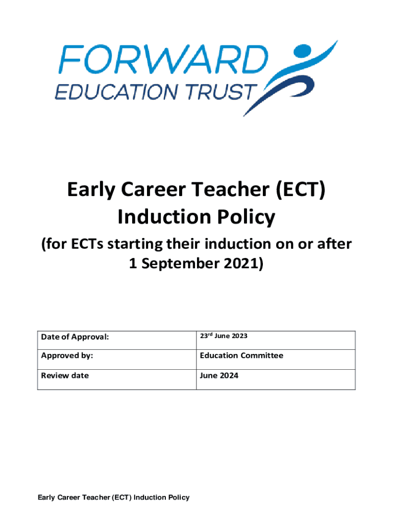 Fillable Online Early Career Teacher Induction Policy (ECT) Fax Email ...