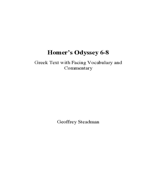 Fillable Online Homer's Odyssey 6-8: Greek Text with Facing Vocabulary ...