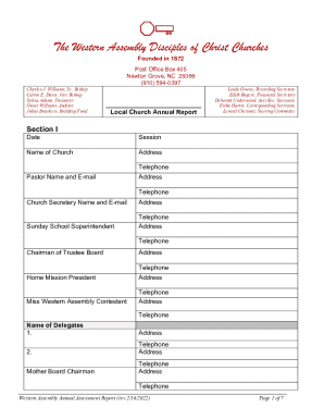 Fillable Online Western Assembly Churches - Western Assembly Disciples ...