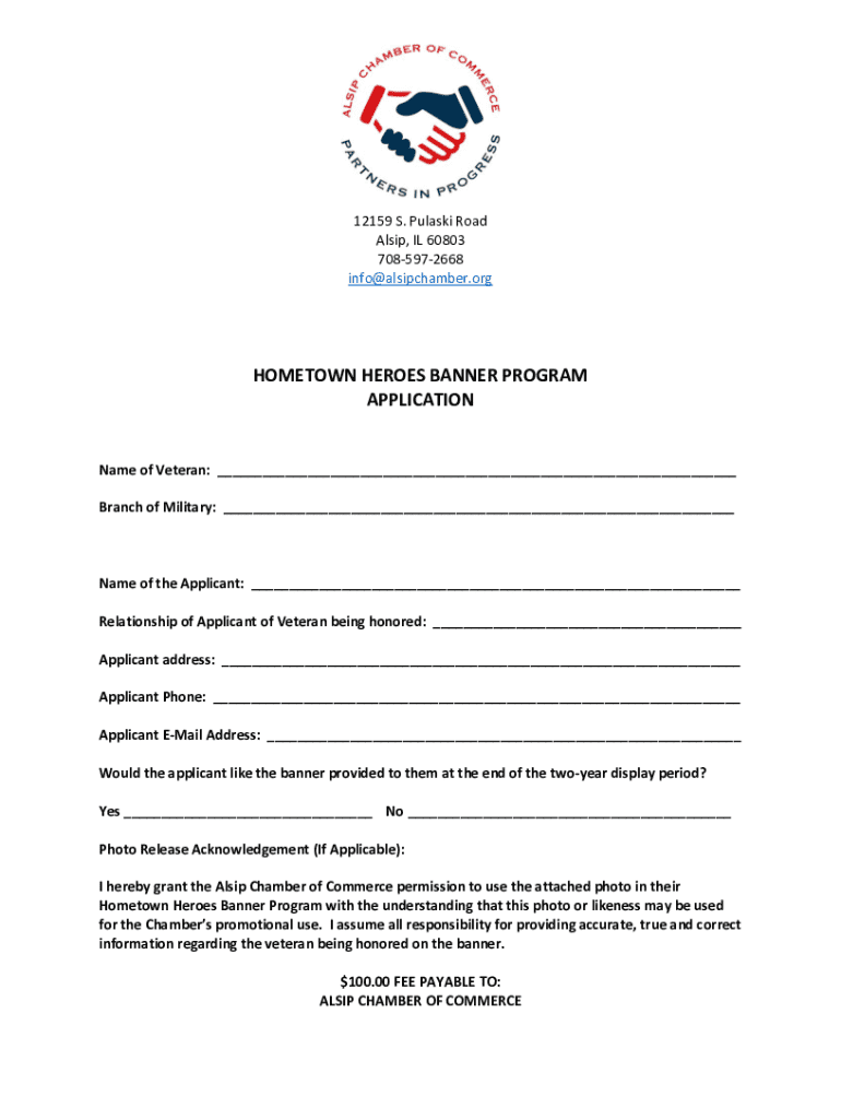 Fillable Online hometown - heroes - banners Fax Email Print - pdfFiller