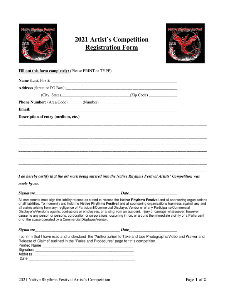 Fillable Online Artist in Residence Application Form Fax Email Print - pdfFiller