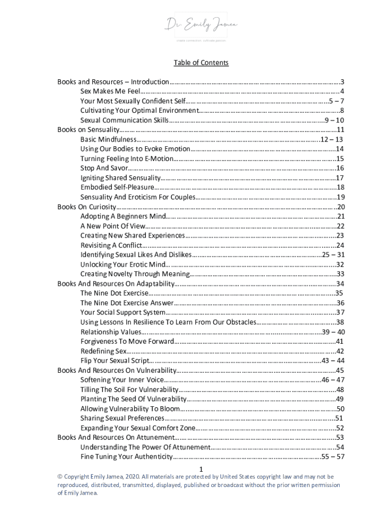 Fillable Online 1 Table of Contents Books and Resources Fax Email Print ...