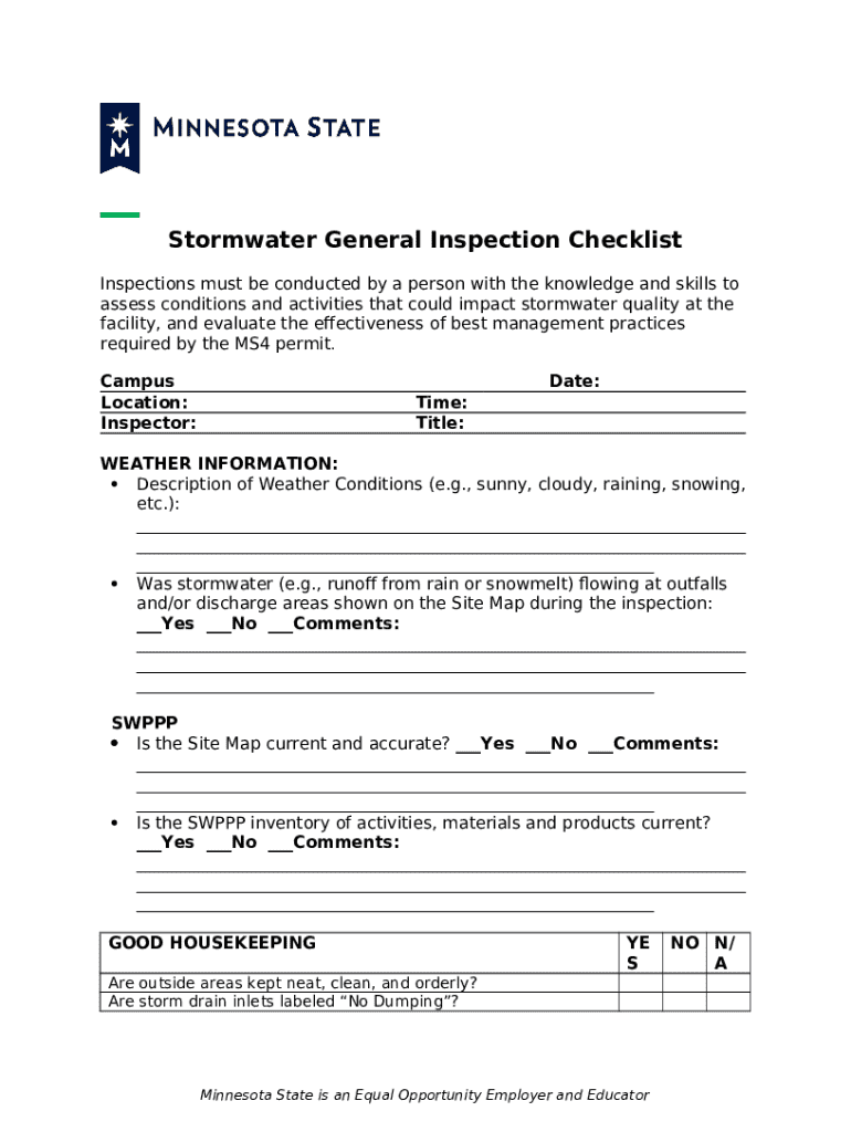 MONTHLY INSPECTION / VISUAL EVALUATION REPORT ... - stormwater pca ...